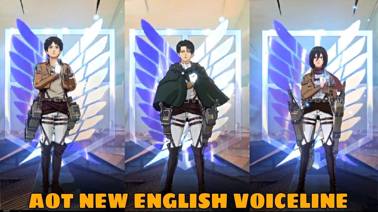 ATTACK ON TITAN ALL SKINS ENGLISH VOICELINE | MARTIS LEVI,YIN EREN AND ...