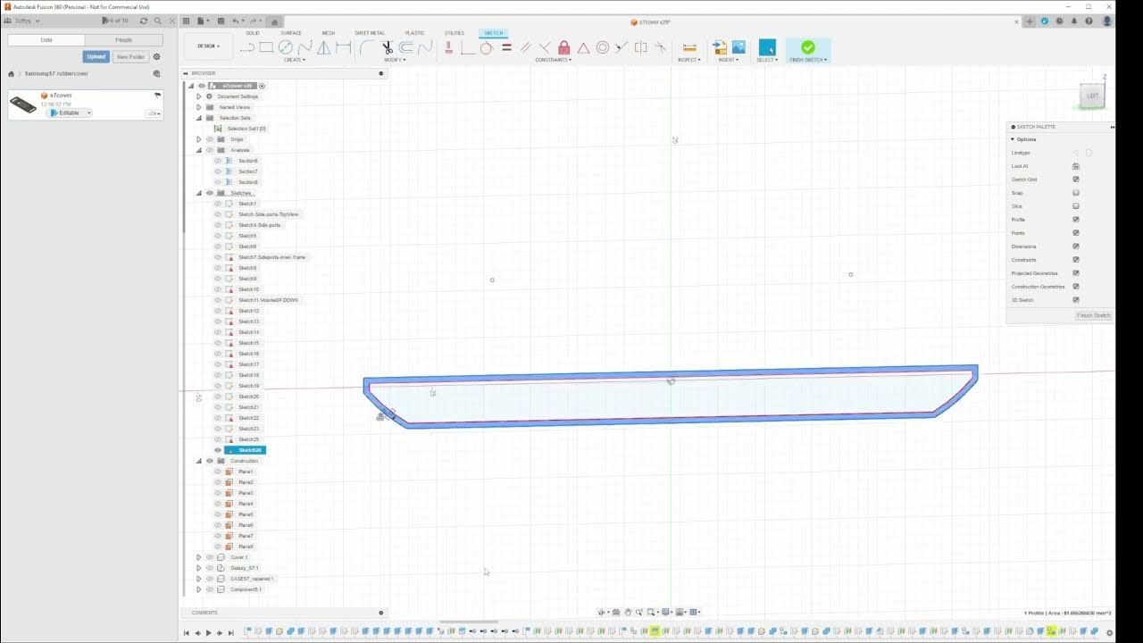 Fusion 360 - Delete invisble sketch areas blocking selection - YouTube