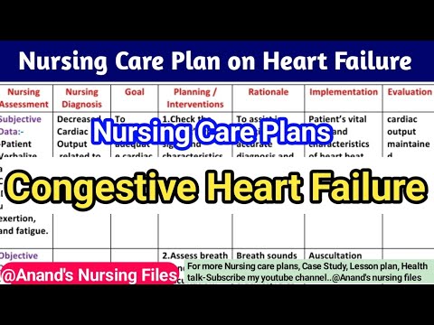 Nursing Care Plan on Heart Failure/Congestive Heart failure ...