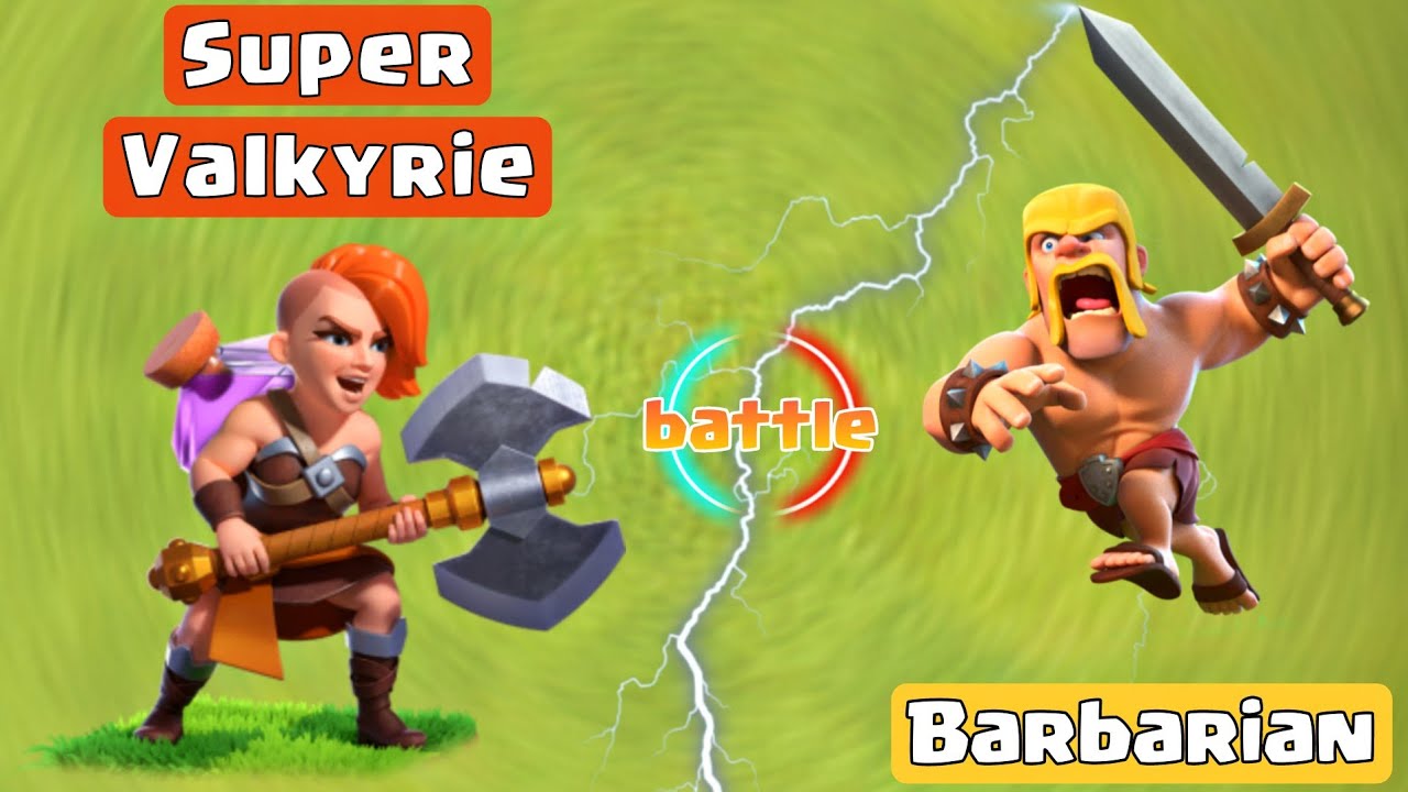 Valkyrie Vs Barbarian battle | clash of clans | coc | #coc # ...
