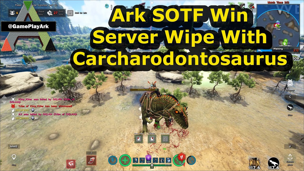 Ark Survival of the Fittest ( Server Wipe with Carcharodontosaurus ...