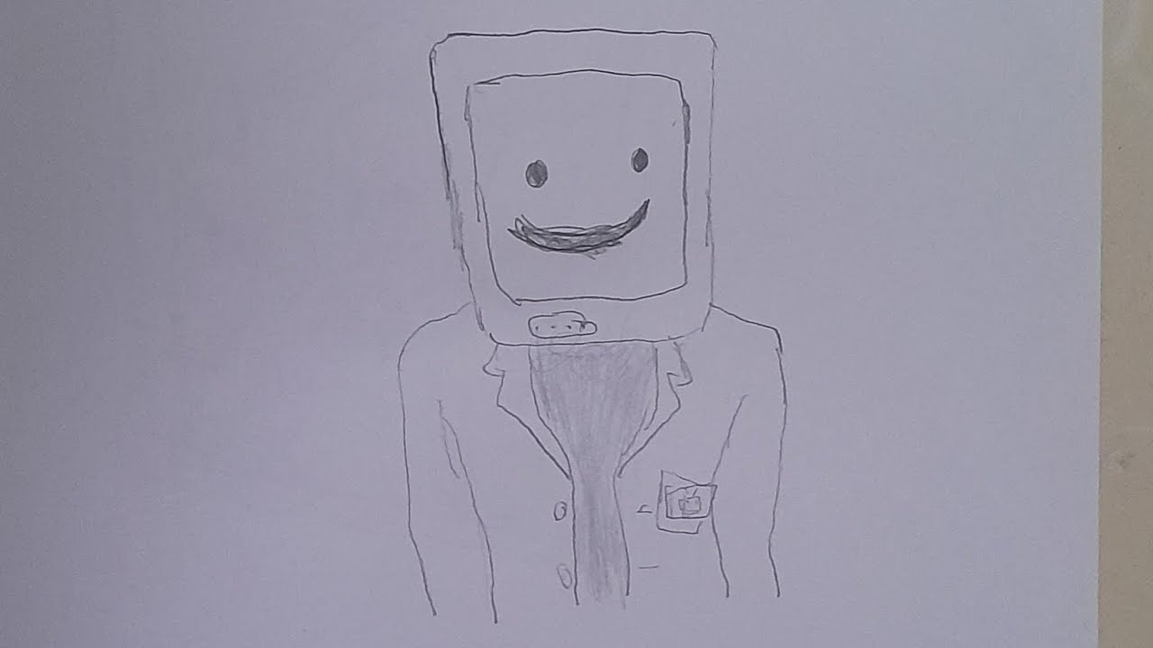 how to draw scientist tv man - YouTube