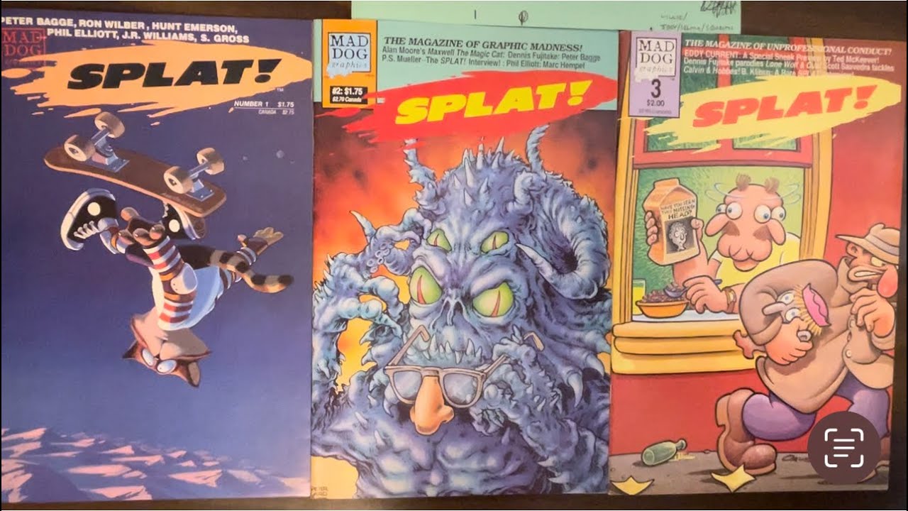 Splat #1-3: great 80’s humor comic! Bagge, Emerson, McKeever, Moore ...