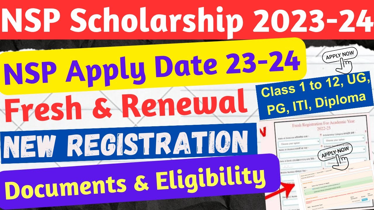 Nsp Scholarship 2023 24 Apply Date π Fresh And Renewal Nsp New