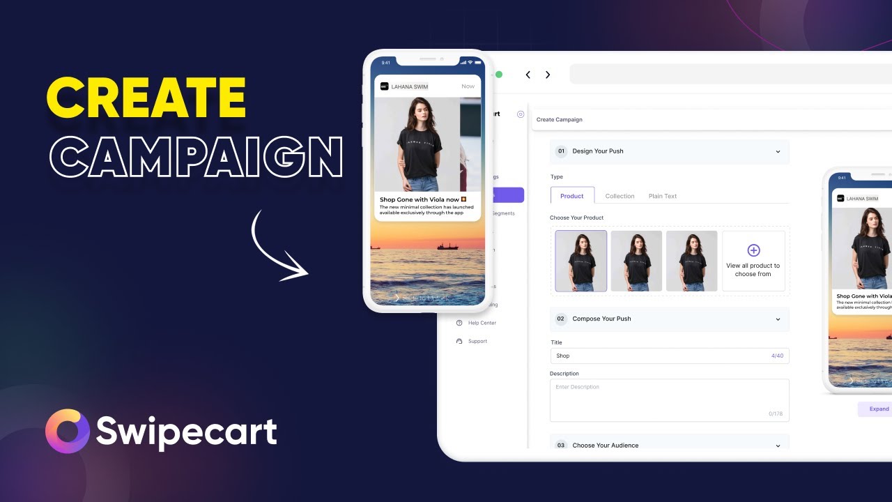How to create a 📱push notification marketing campaign on your Swipecart app? - YouTube