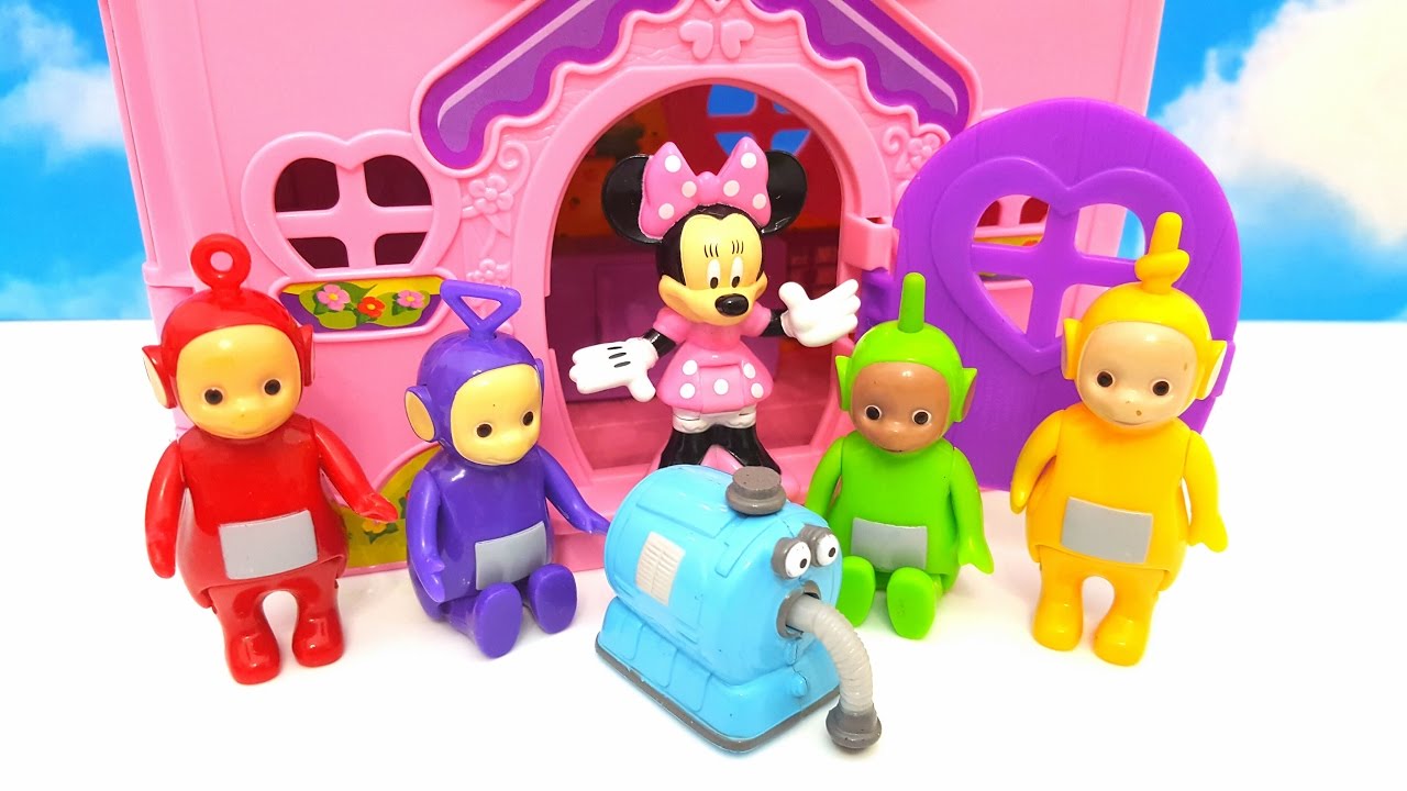 TELETUBBIES visit MICKEY MOUSE MINI HOUSE Funny Video for Kids - YouTube