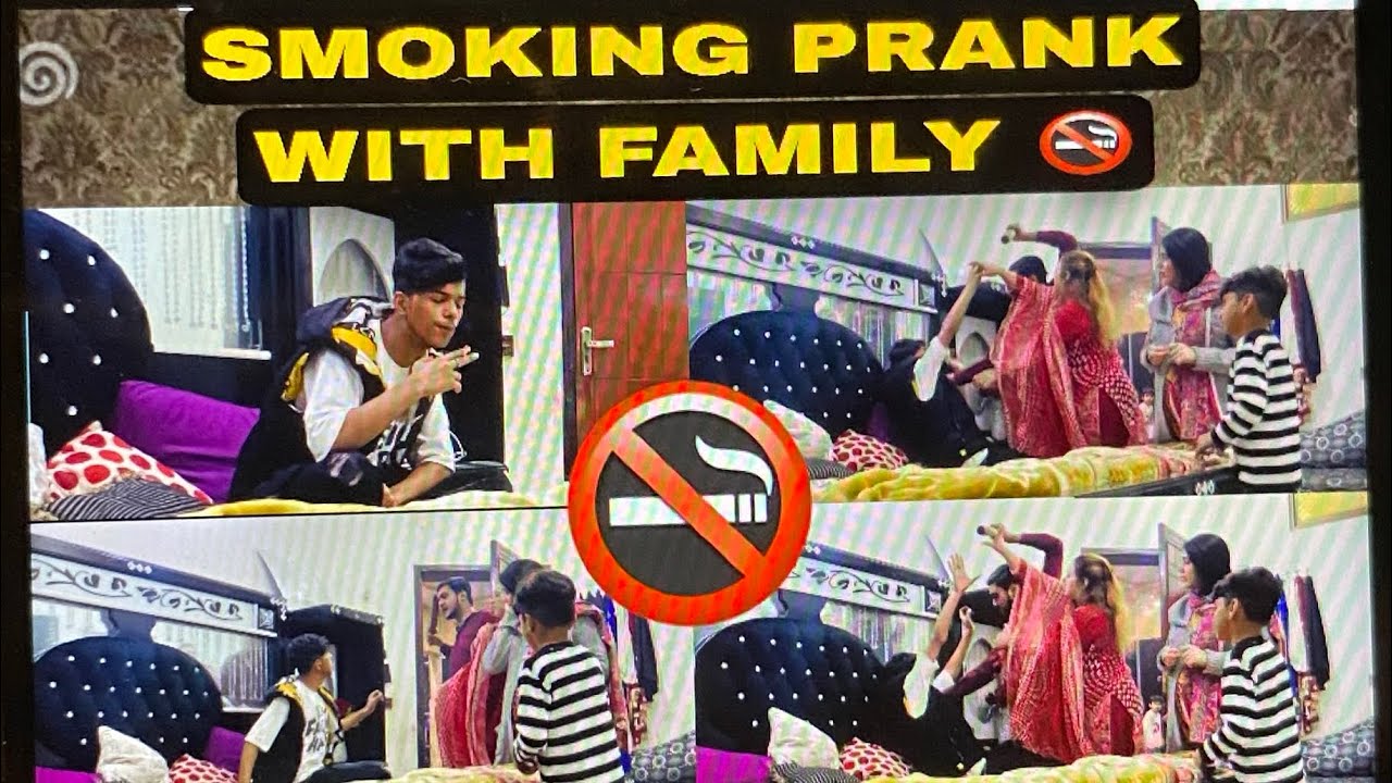 Smoking prank with family - YouTube