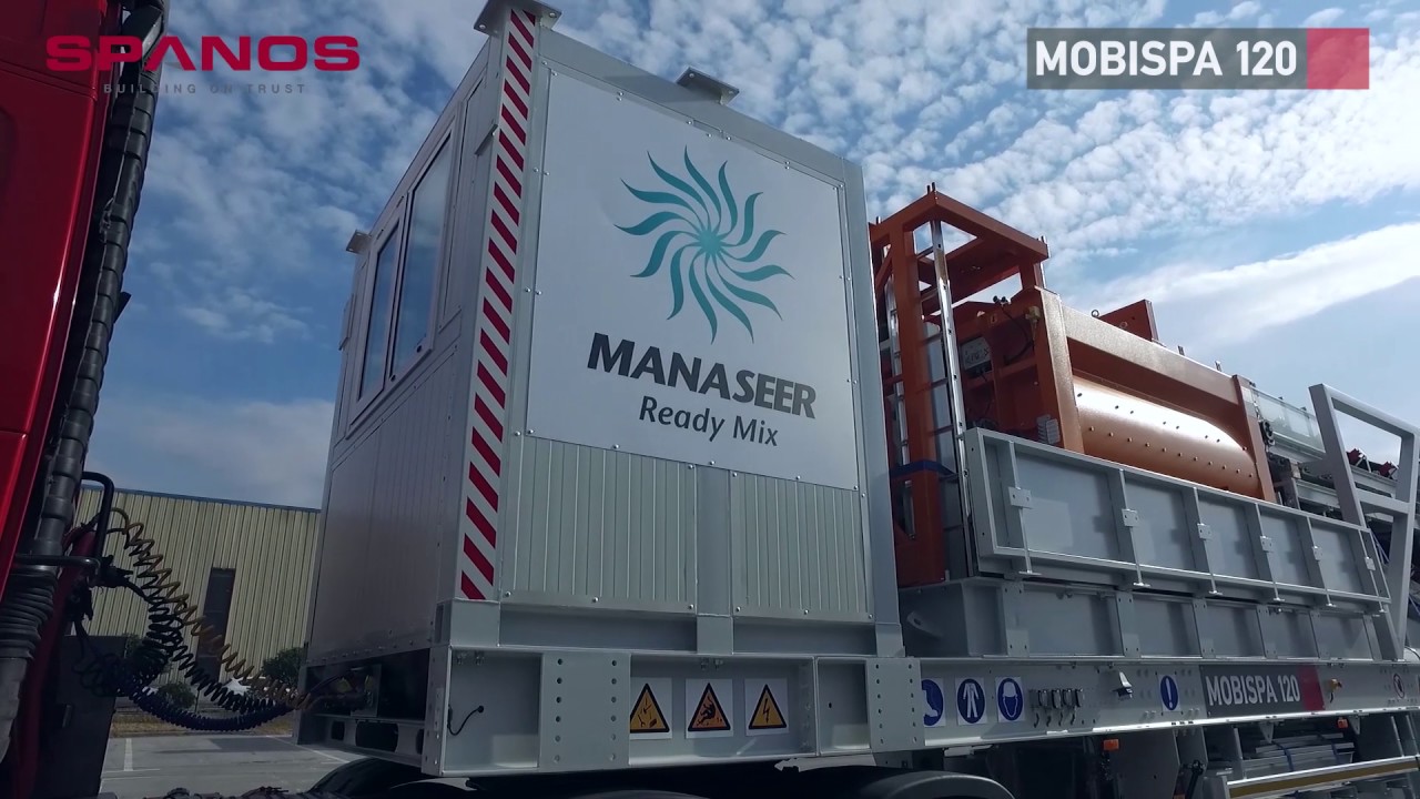 Mobispa 120 mobile batching plant, Manaseer Group, Jordan - YouTube