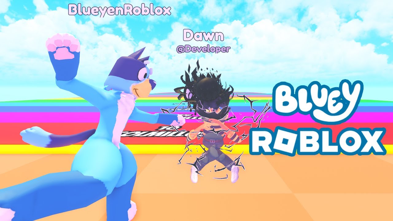 BLUEY PATEA A UN AMIGO A LA LUNA 🦶🤣 LAS AVENTURAS DE BLUEY EN ROBLOX ...