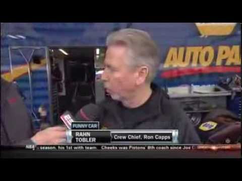 Crew Chief Rahn Tobler explains Ron Capps explosion at the 2014 ...