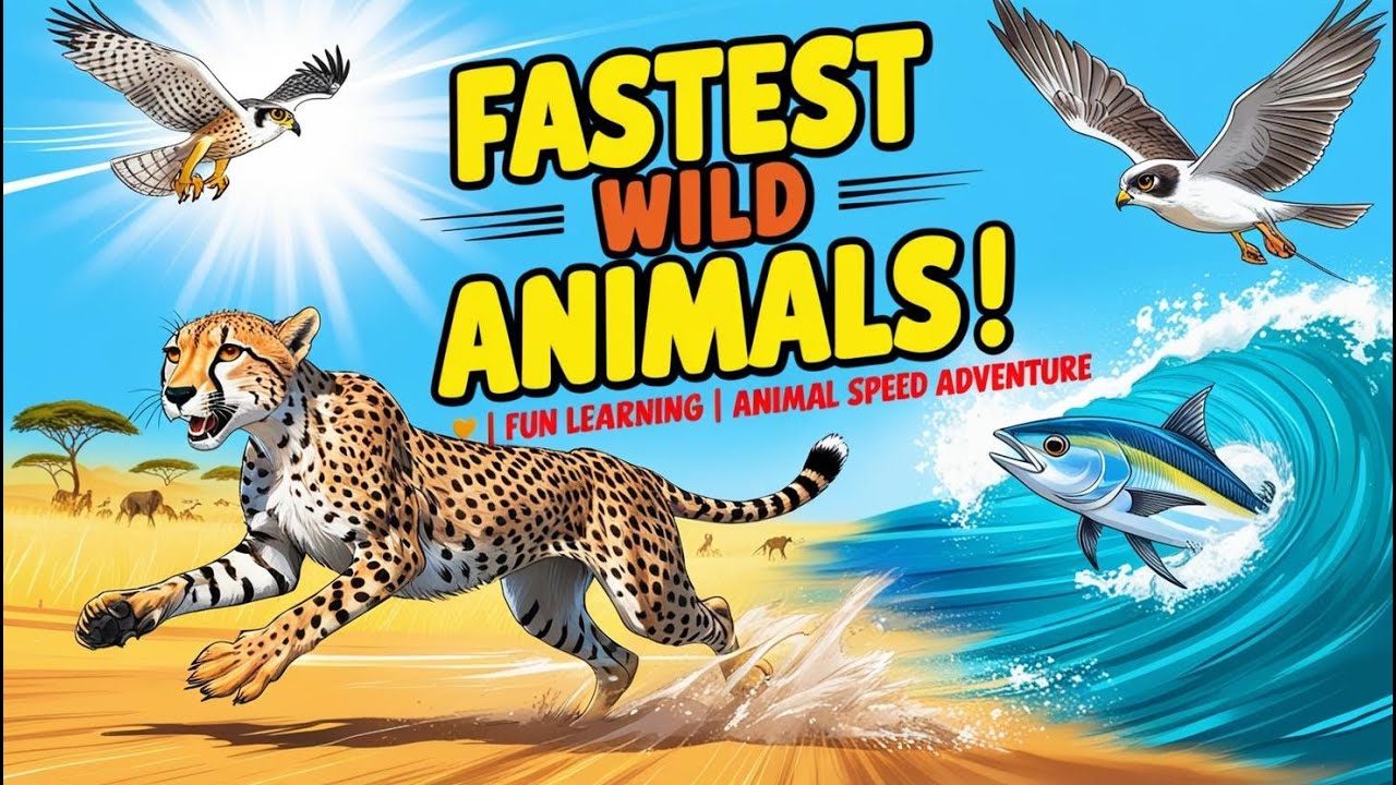 🐆💨 Fastest Wild Animals! | Learn About Speedy Animals for Kids 🚀🎉 - YouTube