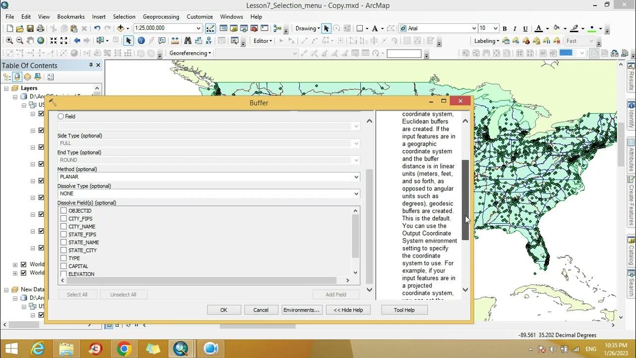 Buffer Geoprocessing menu ArcMap ArcGIS Lesson 6 - YouTube