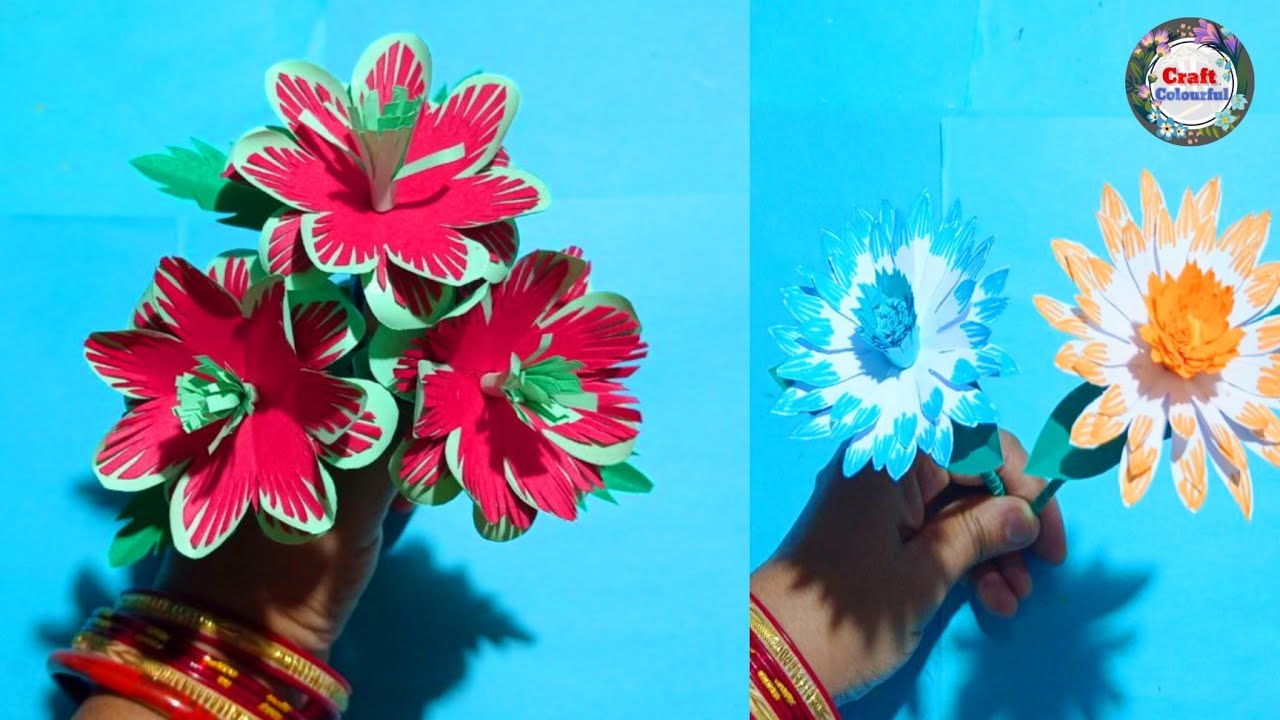 2 Simple Paper Flower Making How To Make Paper Flower Home 2-simple-paper-flower-making-how-to-make-paper-flower-home
