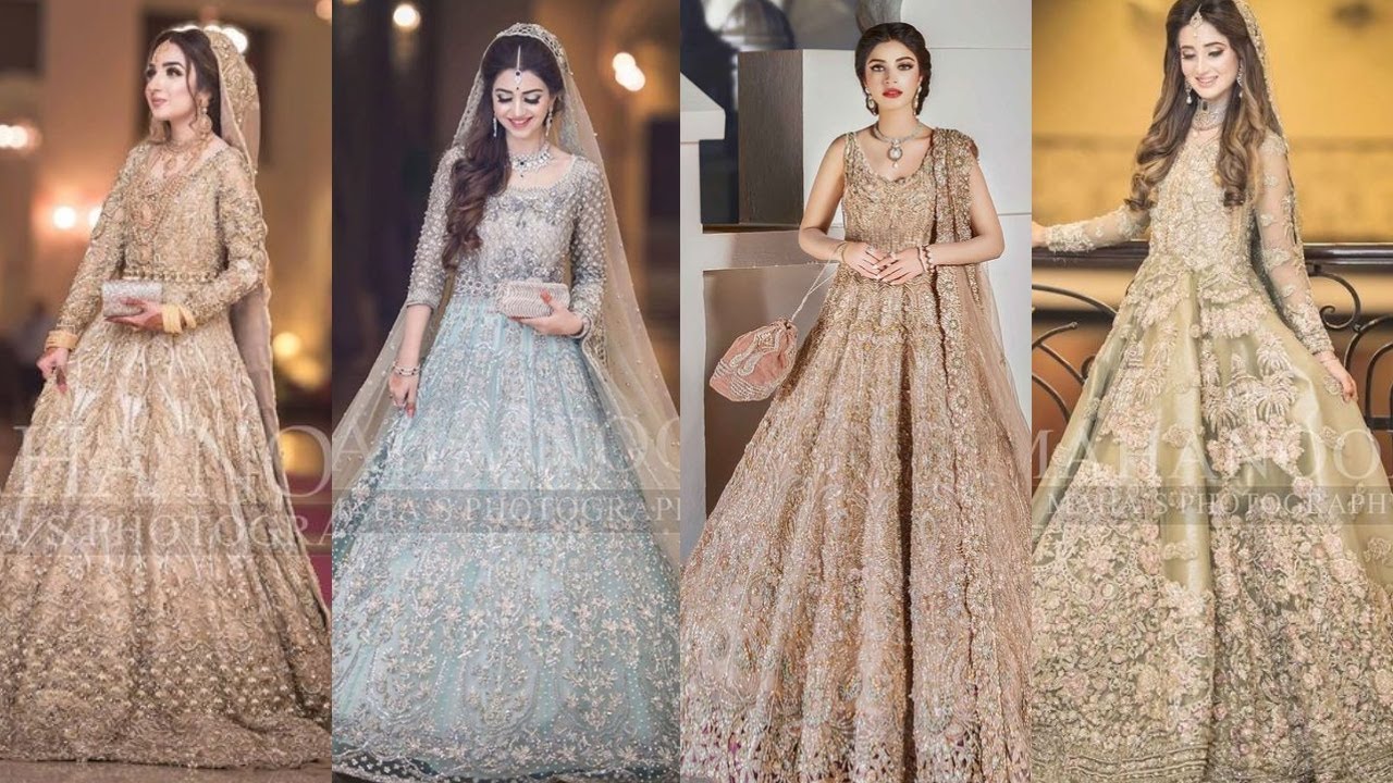 Brides Walima Gown designs and colors / Walima brides beautiful Dresses ...