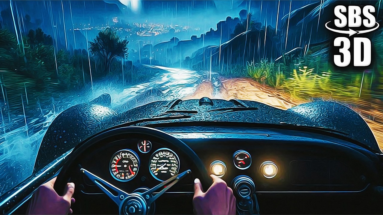 VR Relaxing Drive in Rain on Dirt Road Mountain - YouTube
