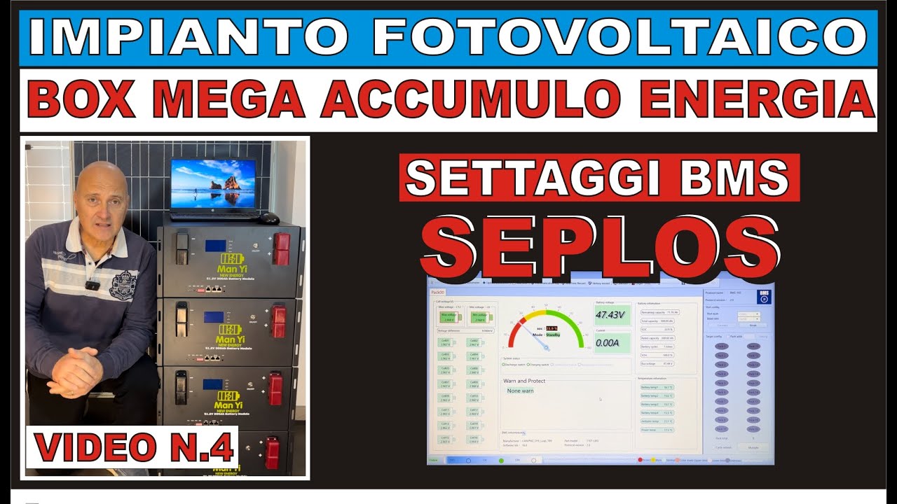 SETTAGGI BMS SEPLOS 1°TEST - YouTube