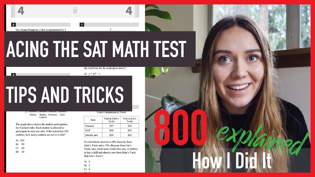 HOW TO ACE THE SAT MATH SECTION | SAT tips and tricks - YouTube
