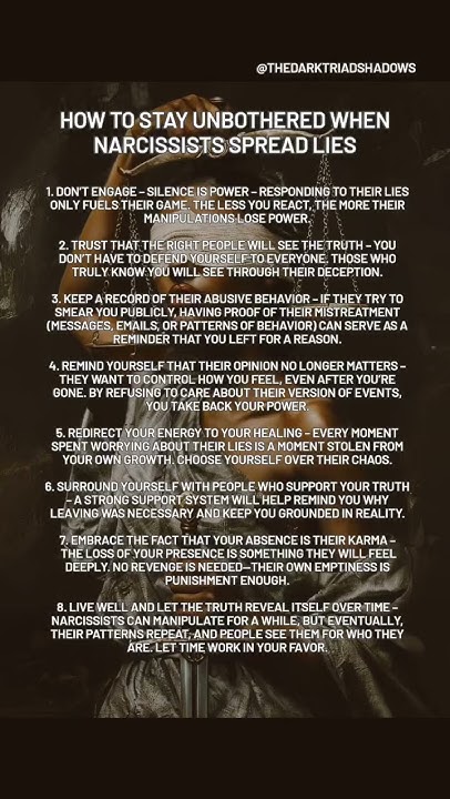 How to Stay Unbothered When The Narcissist's Spread Lies - YouTube