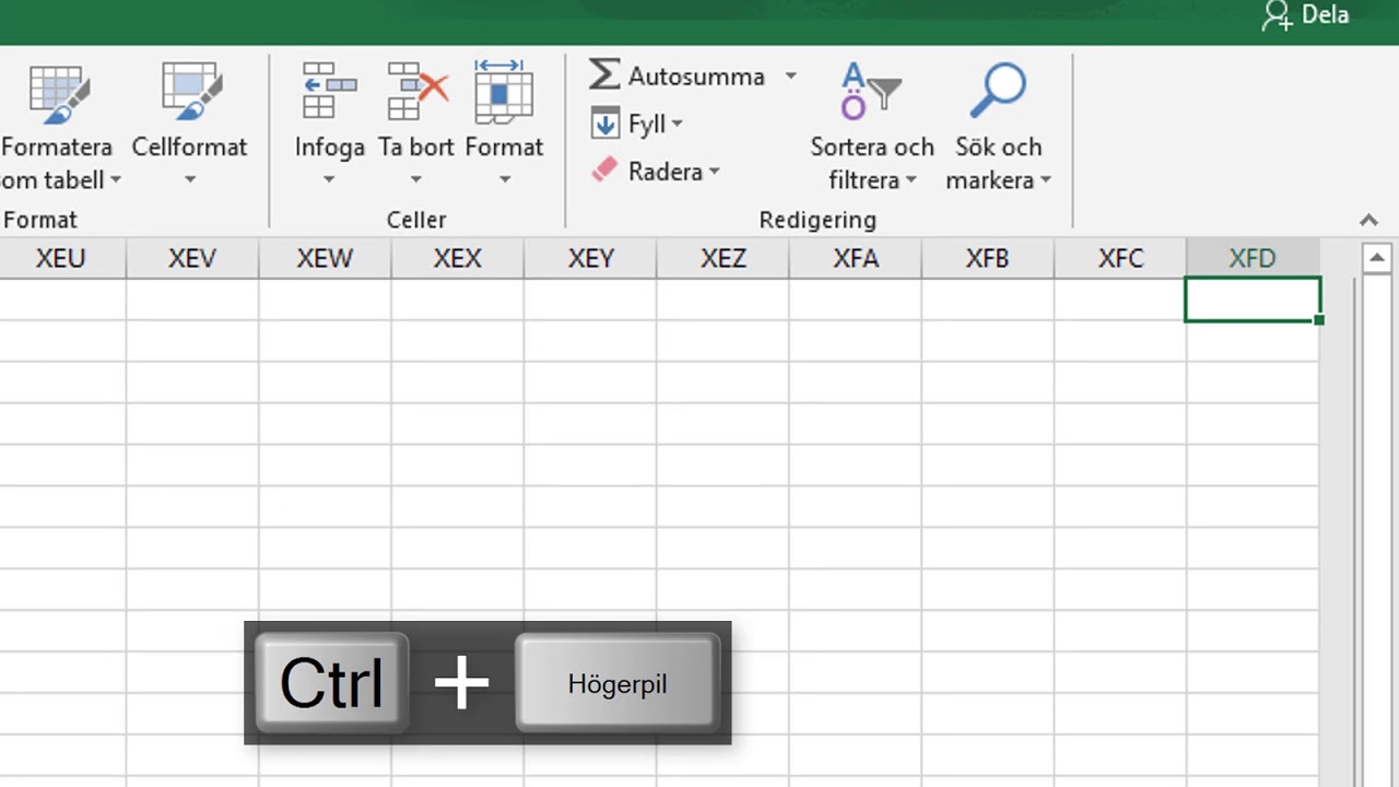 Excel kortkommandon - YouTube