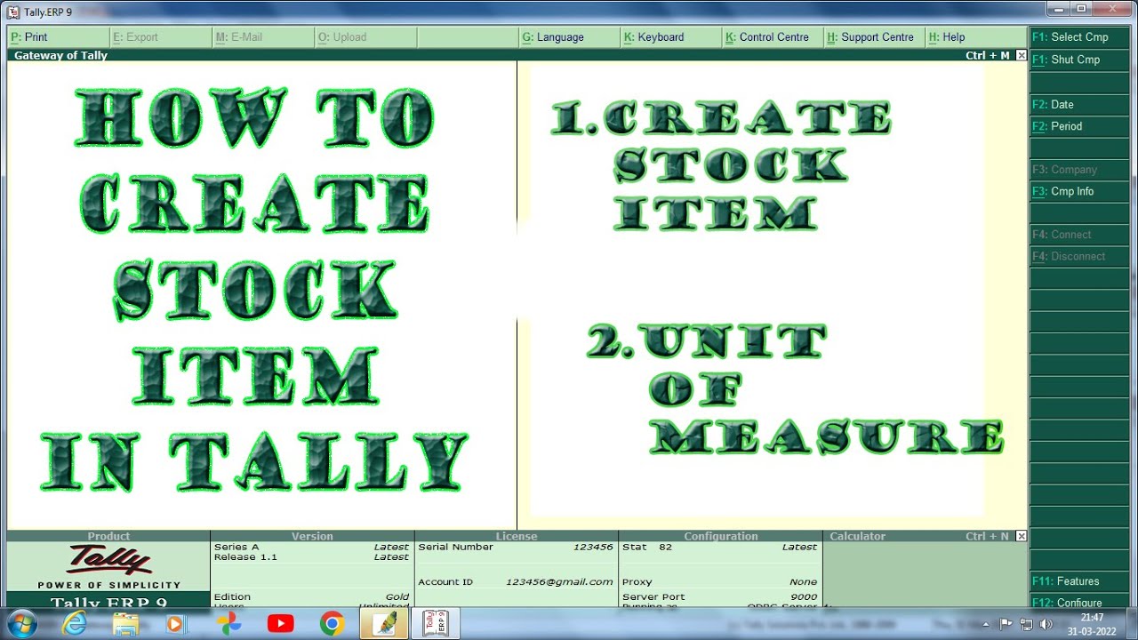 How to create stock item in tally ERP 9 || Create Stock Item in tally ...
