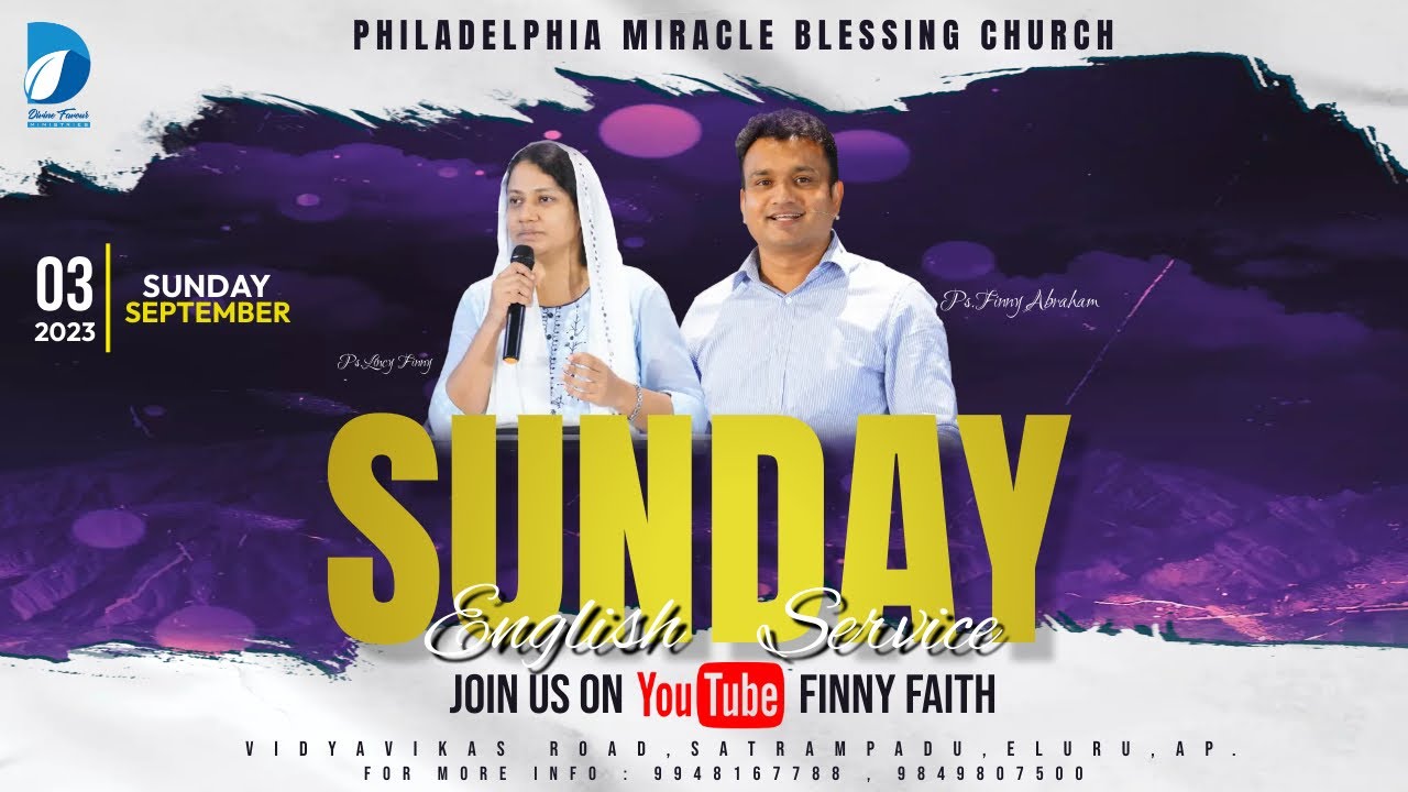 PMBC || Sunday English Service || September 3rd || Ps. Lincy Finny ...