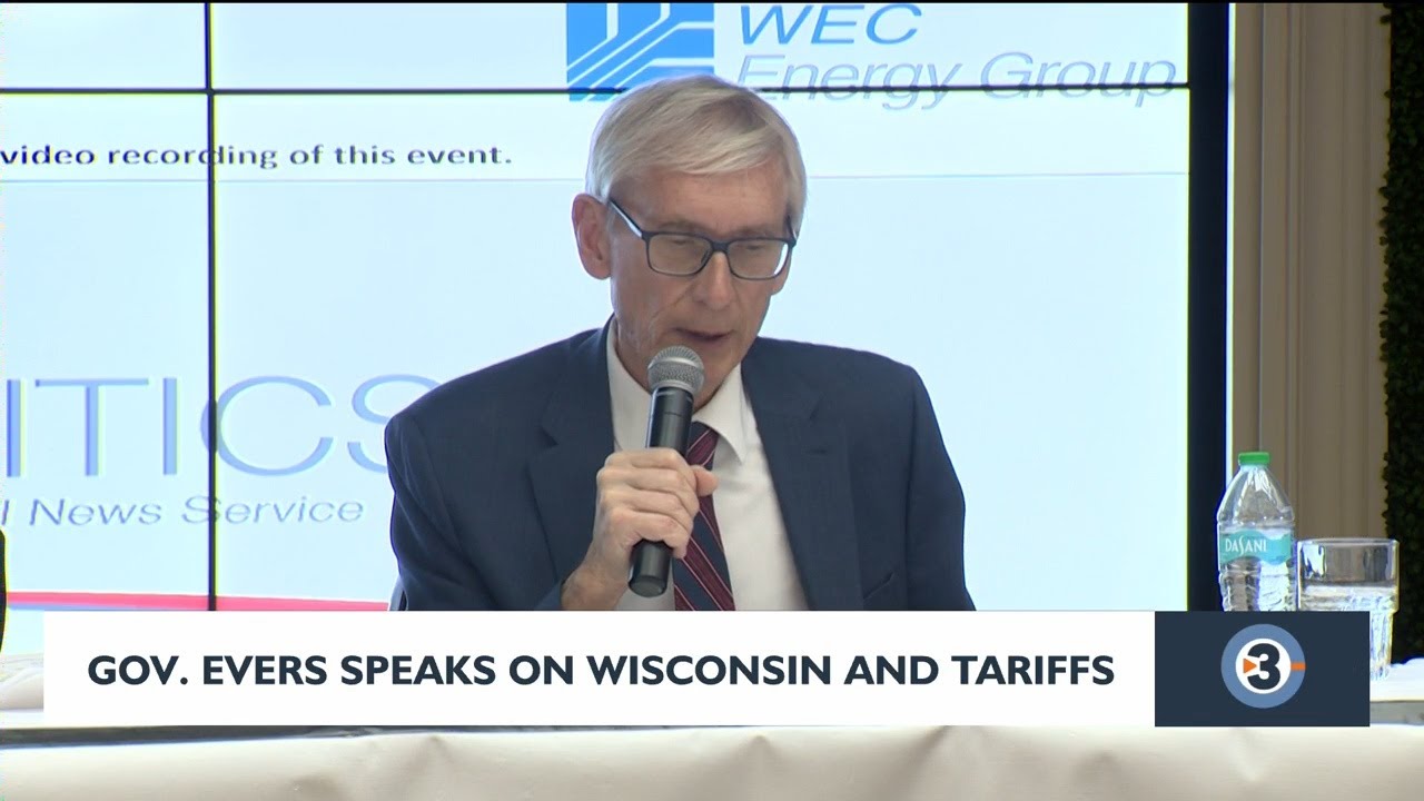 Governor Tony Evers speaks on Wisconsin issues and current tariffs ...