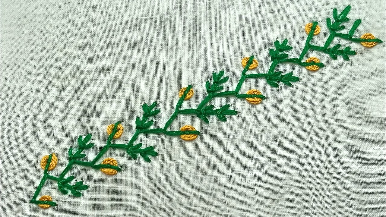 Beautiful borderline design stitching || Easy and simple stitching ...