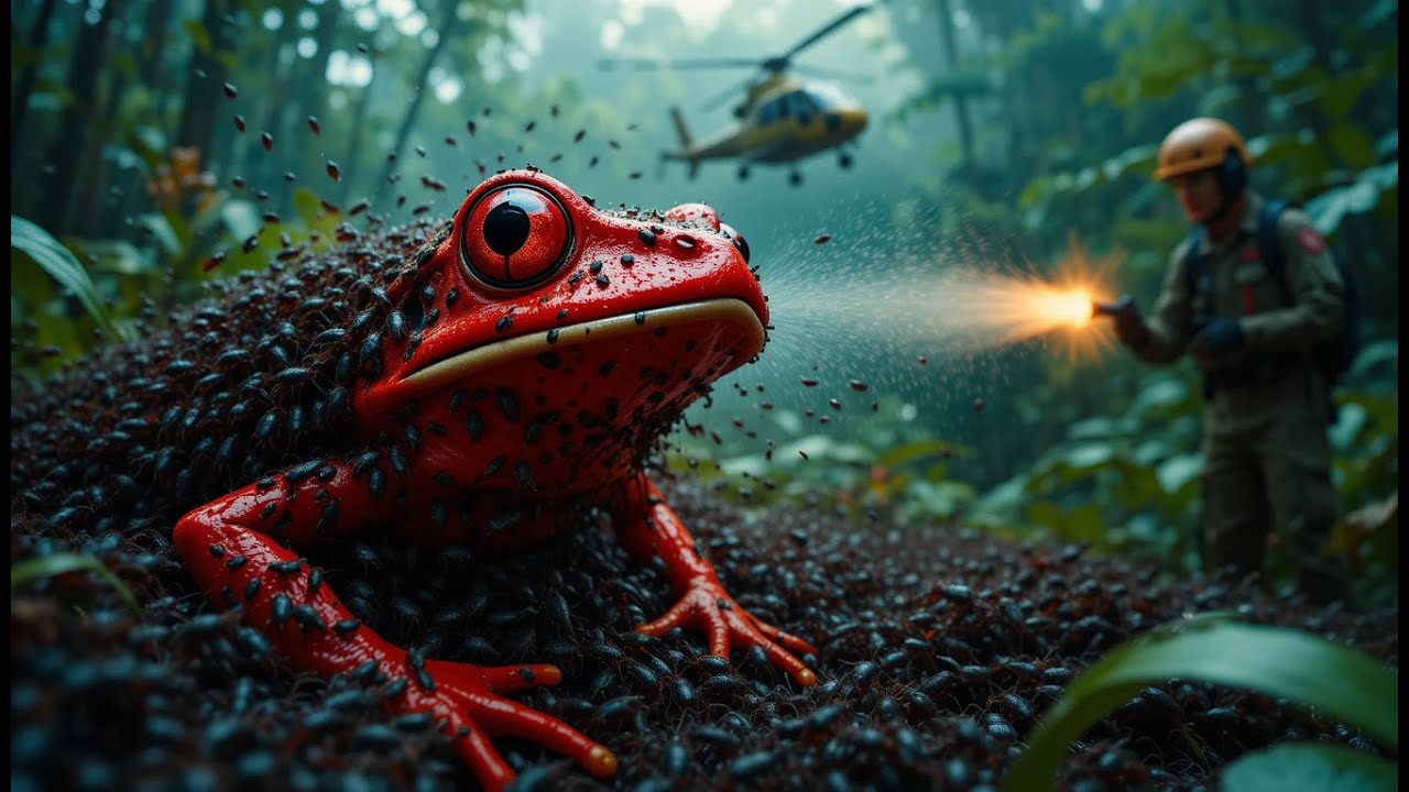 Millions Of Deadly Parasites Attack Rare Red Frog In The Amazon Jungle ...