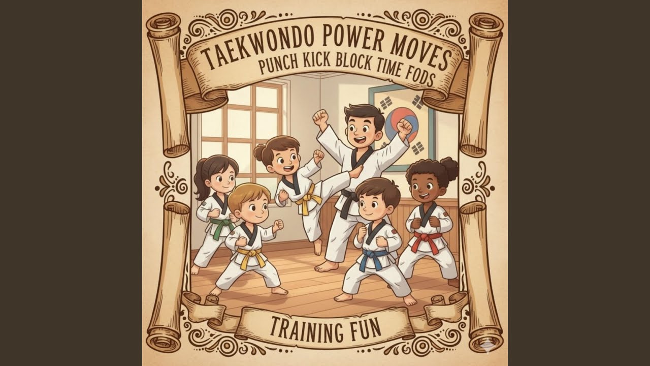 Taekwondo Power Moves Punch Kick Block Time for Kids Training Fun - YouTube
