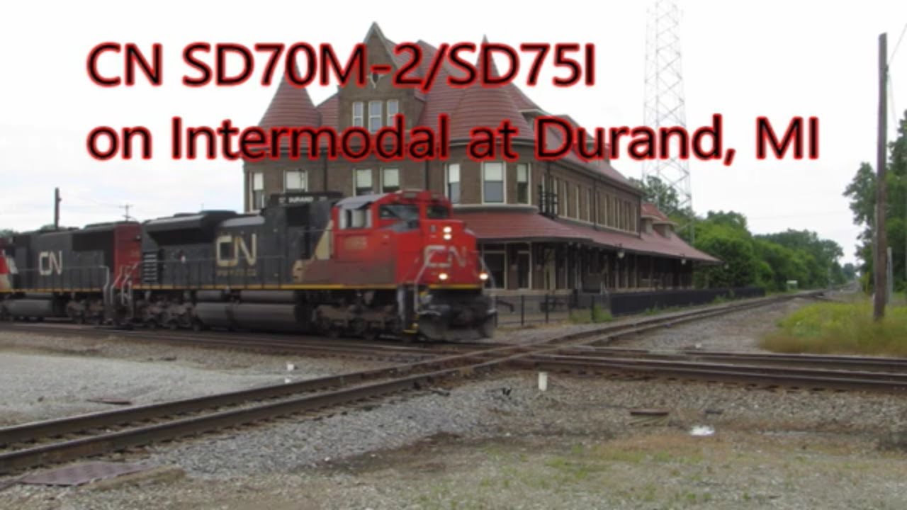 CN SD70M-22 and SD75i At Durand, MI 6/20/21 - YouTube