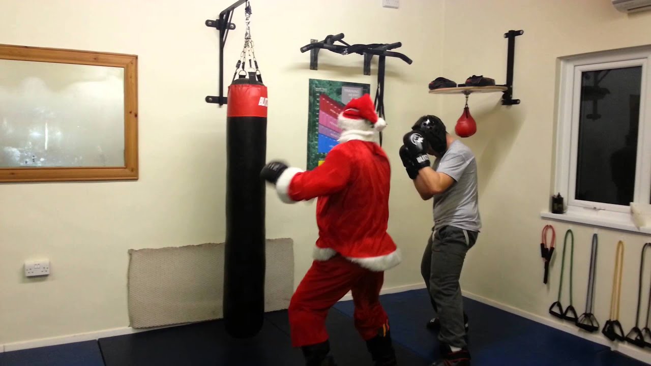 Santa Claus kickboxing Sparring at All In One Fitness Llanelli - YouTube