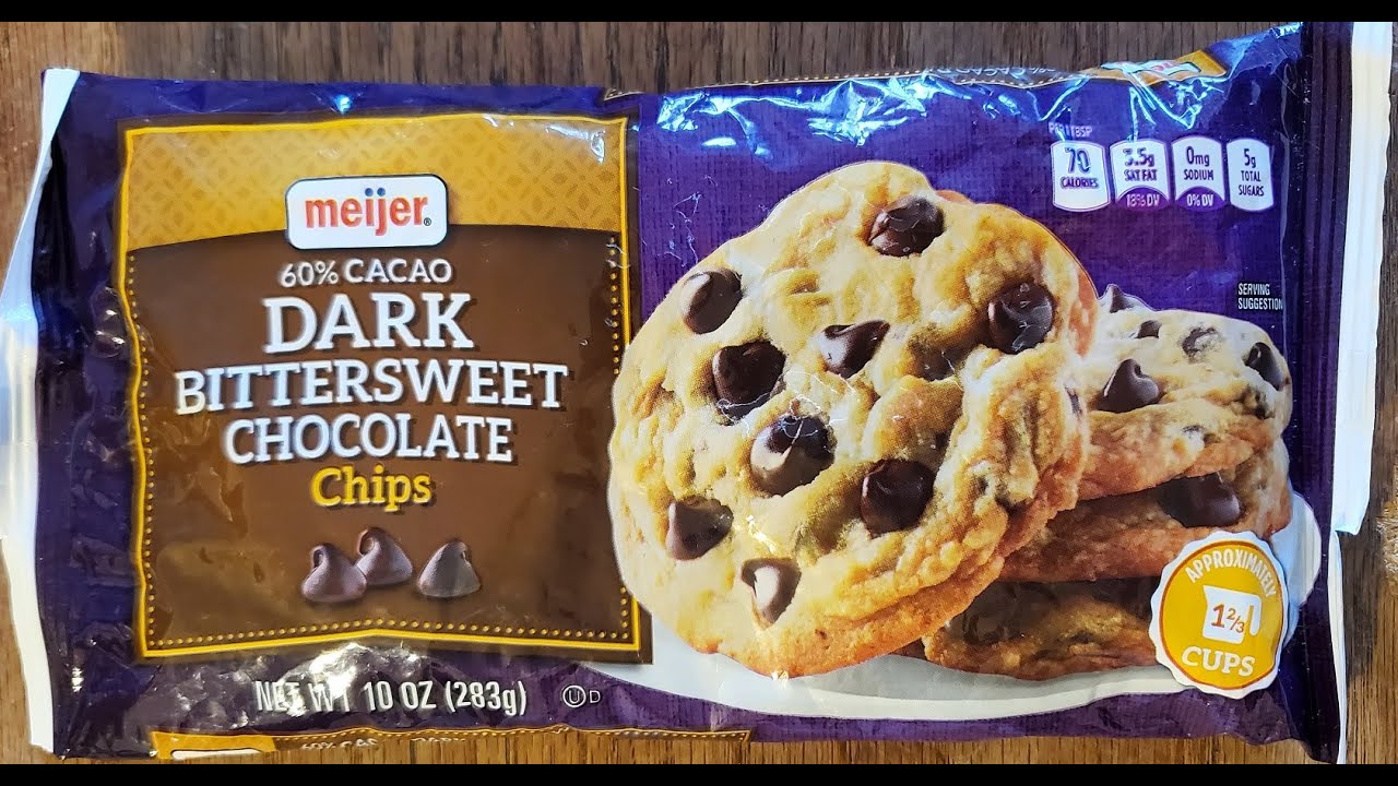 Meijer 60% Cacao Dark Bittersweet Chocolate Chips - YouTube
