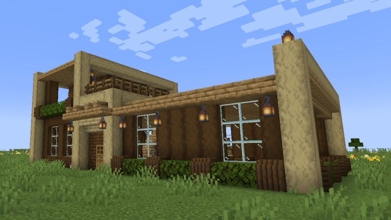 Minecraft Modern Wood House Showcase - YouTube