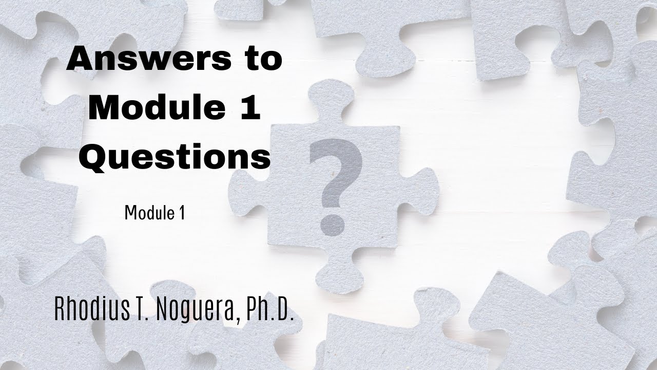 Answer to Module 1 - YouTube