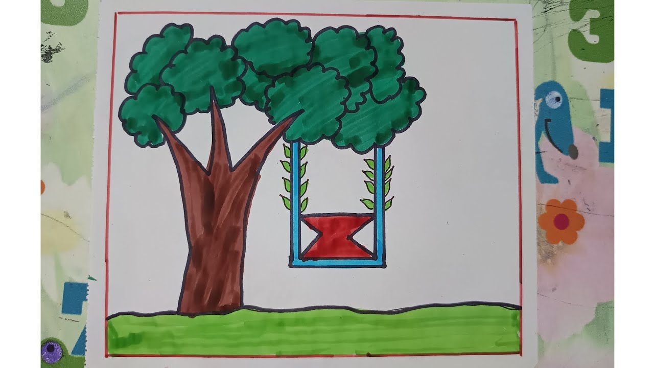 Hariyali teej special drawing / teej festival drawing / how to draw ...