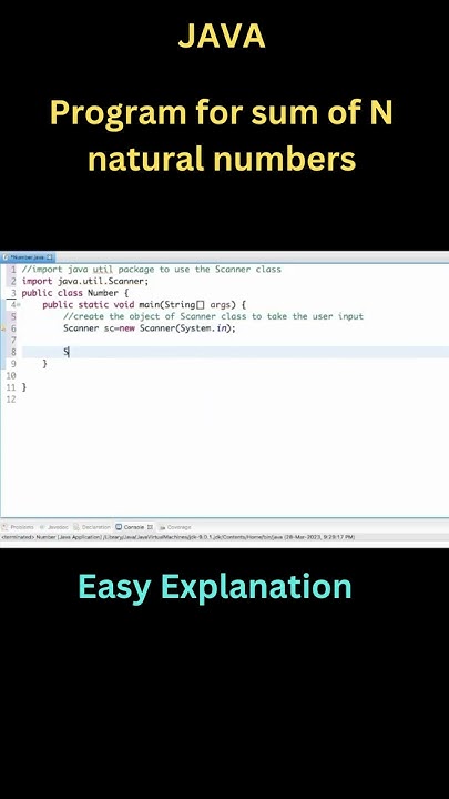 Java program for sum of N natural numbers #shorts - YouTube