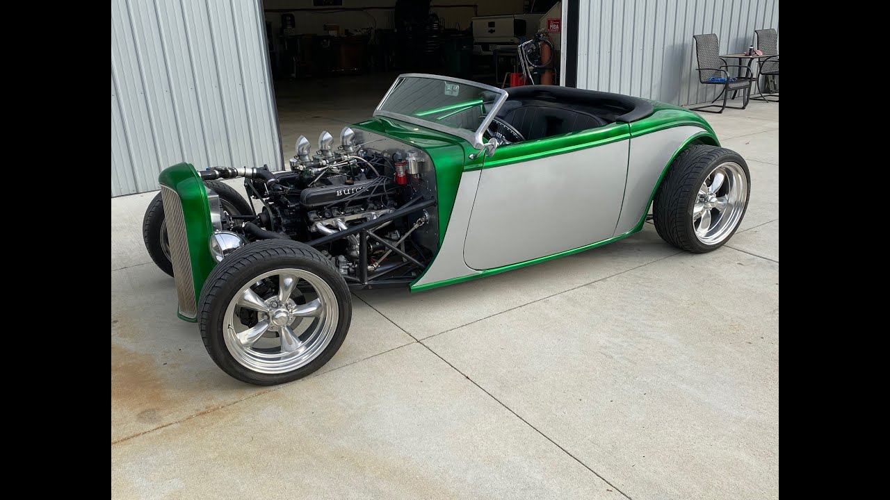 factory five 33 with buick nailhead, 3 dueces and turbo 400 trans - YouTube