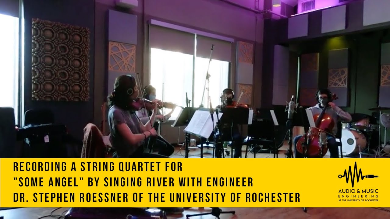 Recording a String Quartet for "Some Angel" by Singing River with engineer Dr. Stephen Roessner ...