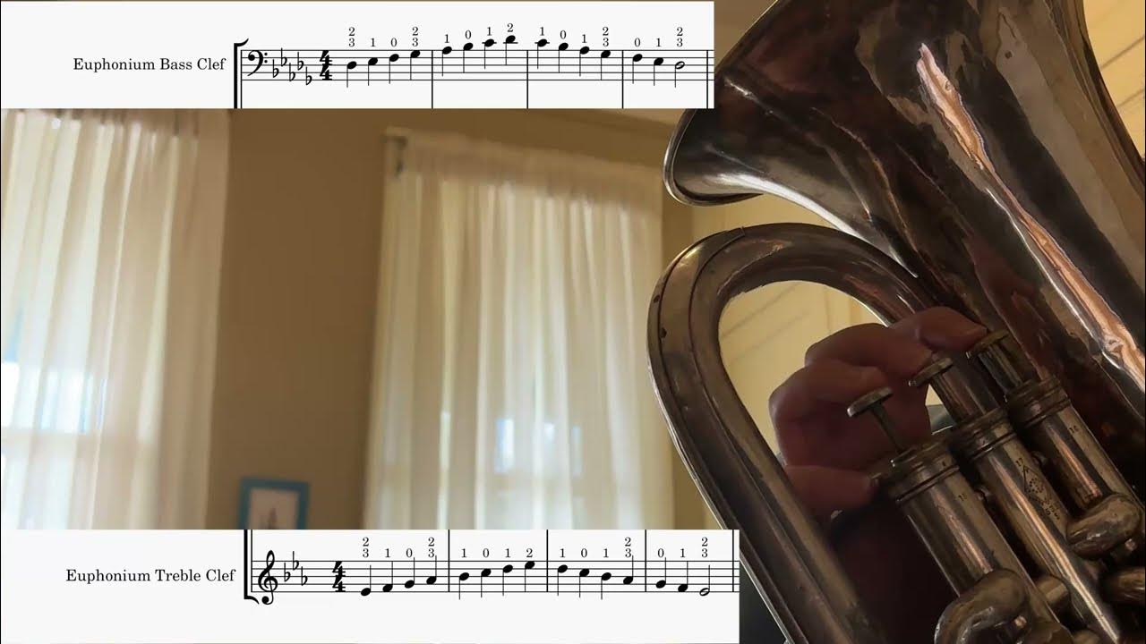 How to Play the Concert D flat Major Scale on Euphonium - YouTube