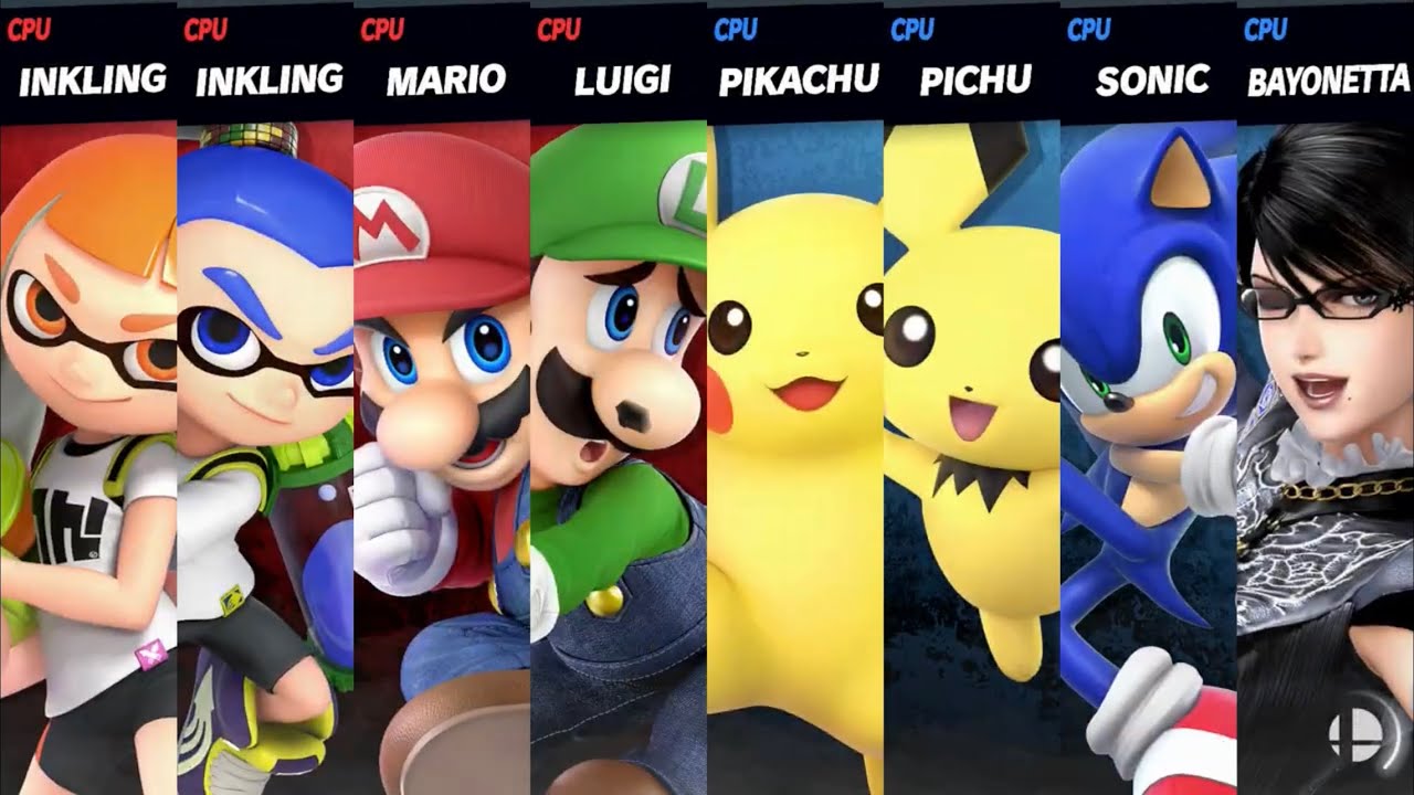 Super Smash Bros. Ultimate - Splatoon & Mario Bros vs Pikas & Sega ...