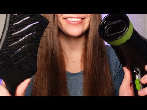 ASMR Doing Your Hair | Hair Brushing | Hair Styling | Blow Dry - YouTube