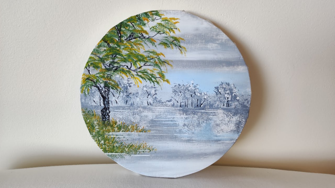 Jak namalować łatwy pejzaż na płótnie farbami akrylowymi | Easy acrylic ...