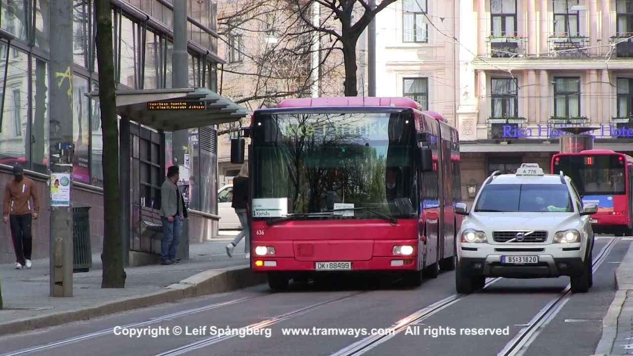 Oslo Buses in the central parts of Oslo, Norway - YouTube