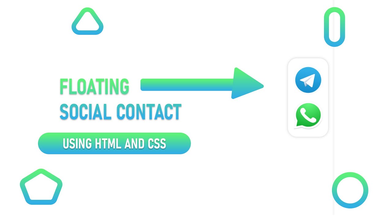 Floating social contact icon slider - using html and css - YouTube
