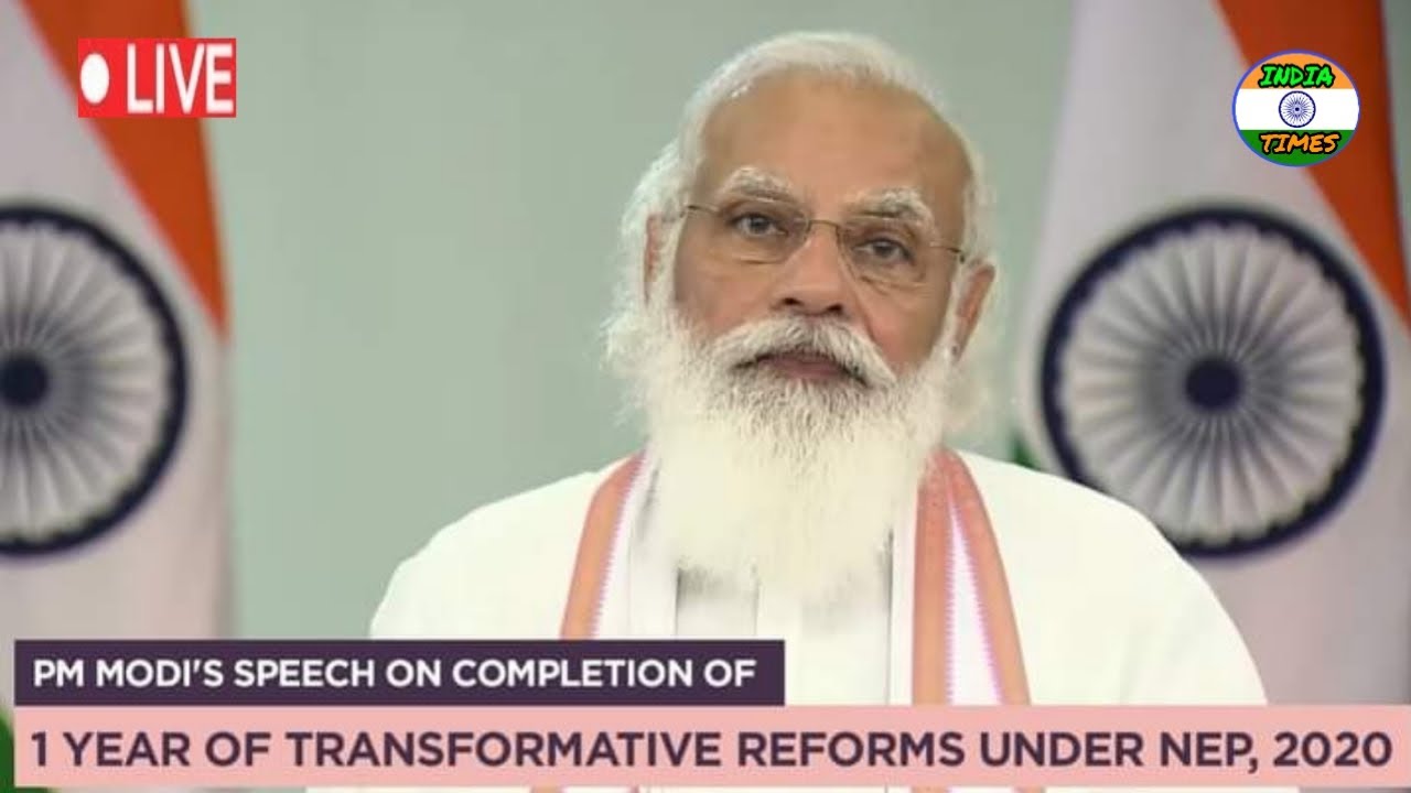 LIVE:Pm Modi Speech on Completion of one year of transforming education ...