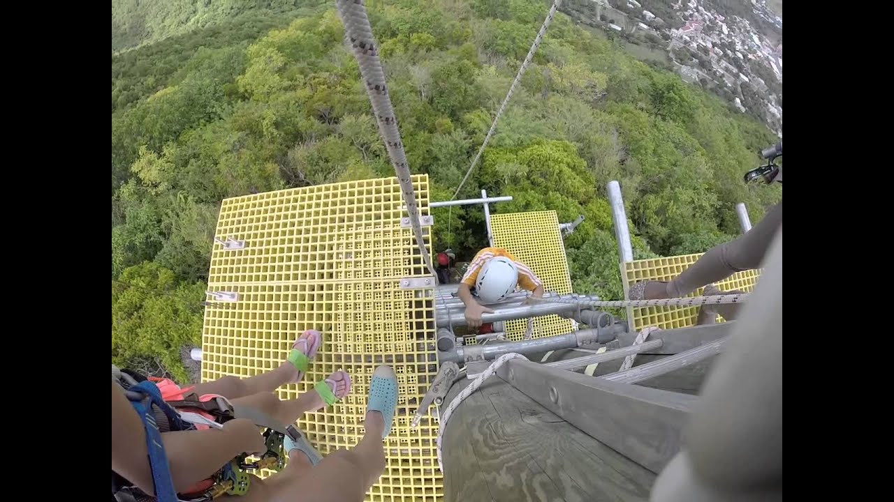 Tortola Zip Line - Super High on a Pole (2) - YouTube