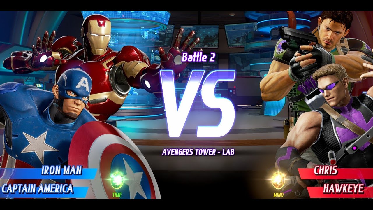 Captain America & Ironman Vs Hawkeye & Chris =Marvel VS Capcom Infinite ...