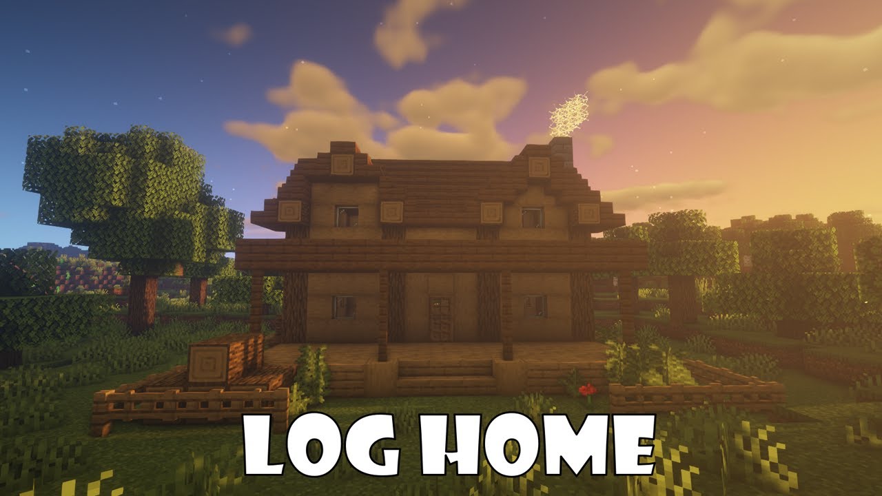 How To Build A Log Home In Minecraft - YouTube