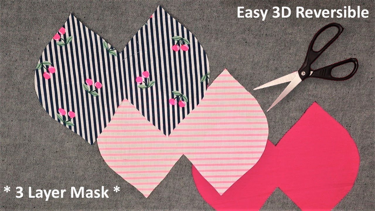 DIY Fabric Face Mask Sewing Tutorial | Make 3 Layer Face Mask Cloth- 3D ...