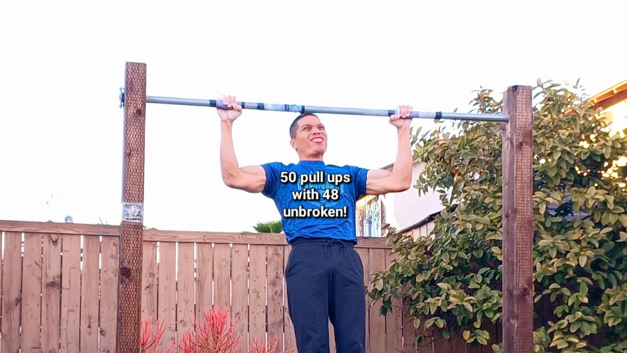 50 pull ups with 48 unbroken! - YouTube